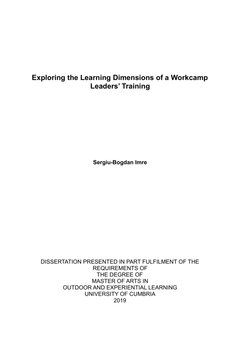Exploring the learning dimensions of a workcamp leaders’ training